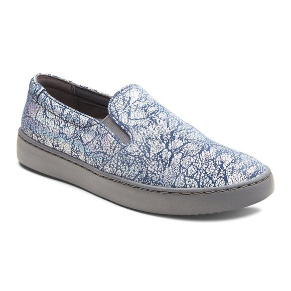 Vionic | Shoes | Vionic Blue Metallic Slip On Sneakers Women 75 | Poshmark